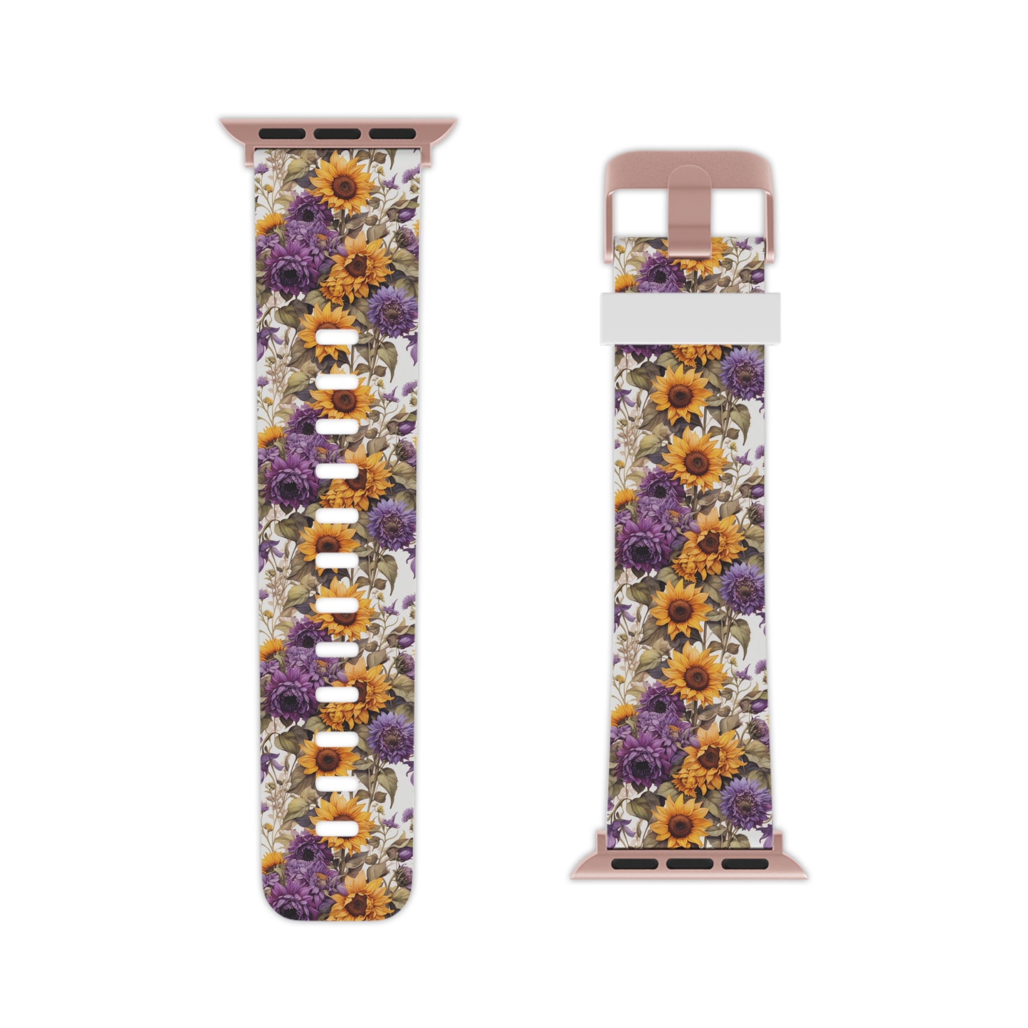Sunflowers and Purple Flowers Watch Band for Apple Watch - Etsy