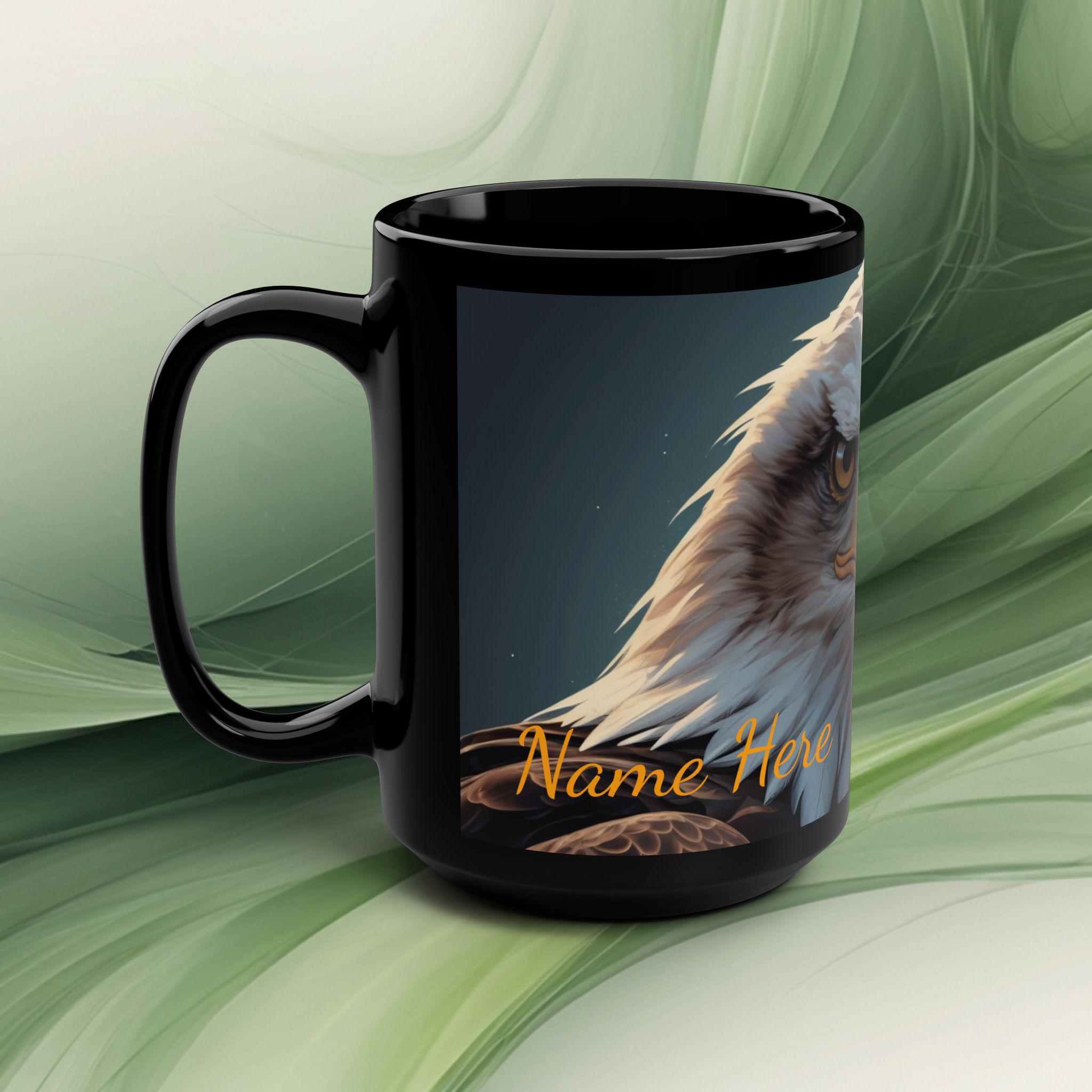Personalized Eagle Black Mug - Etsy