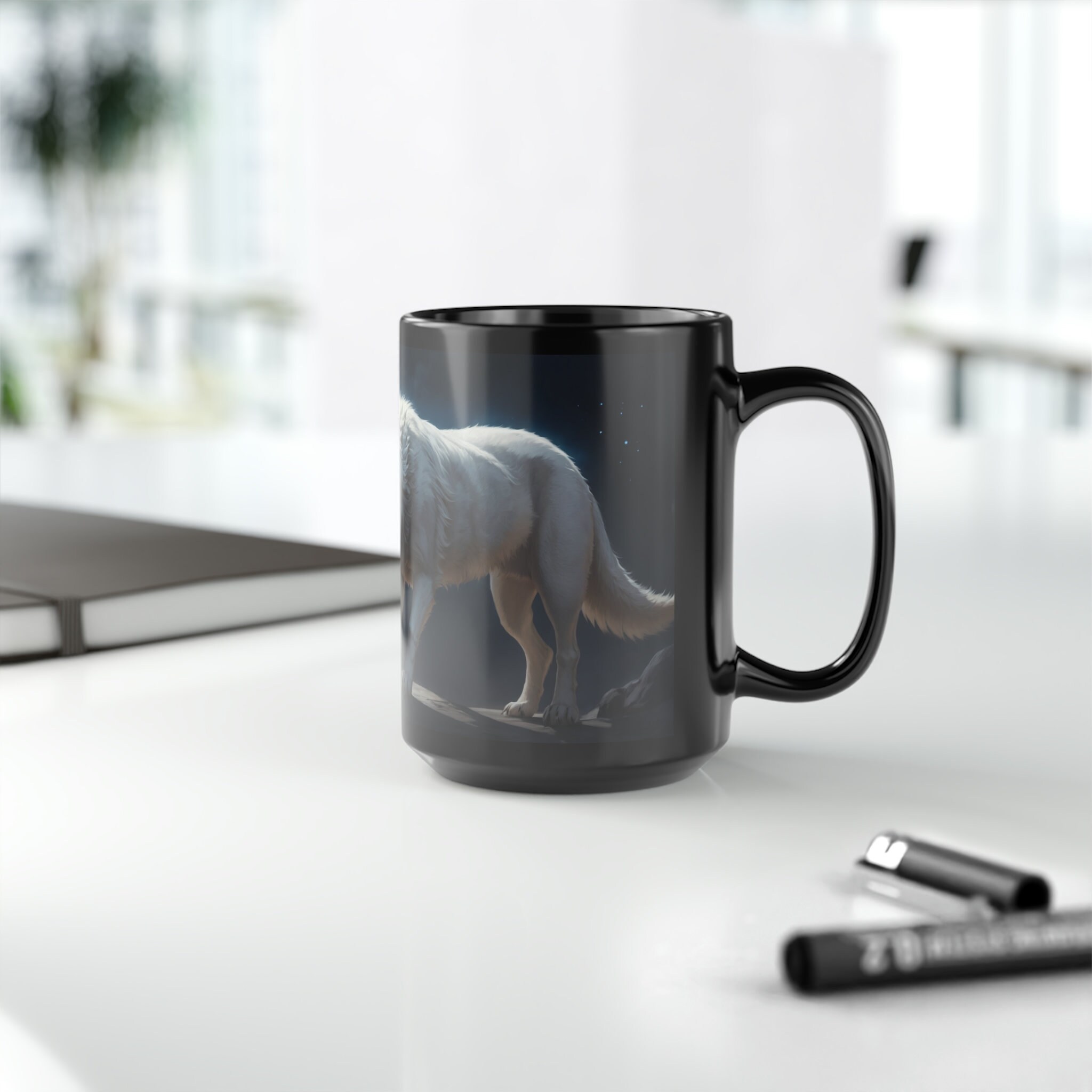 Personalized White Wolf Mug - Etsy