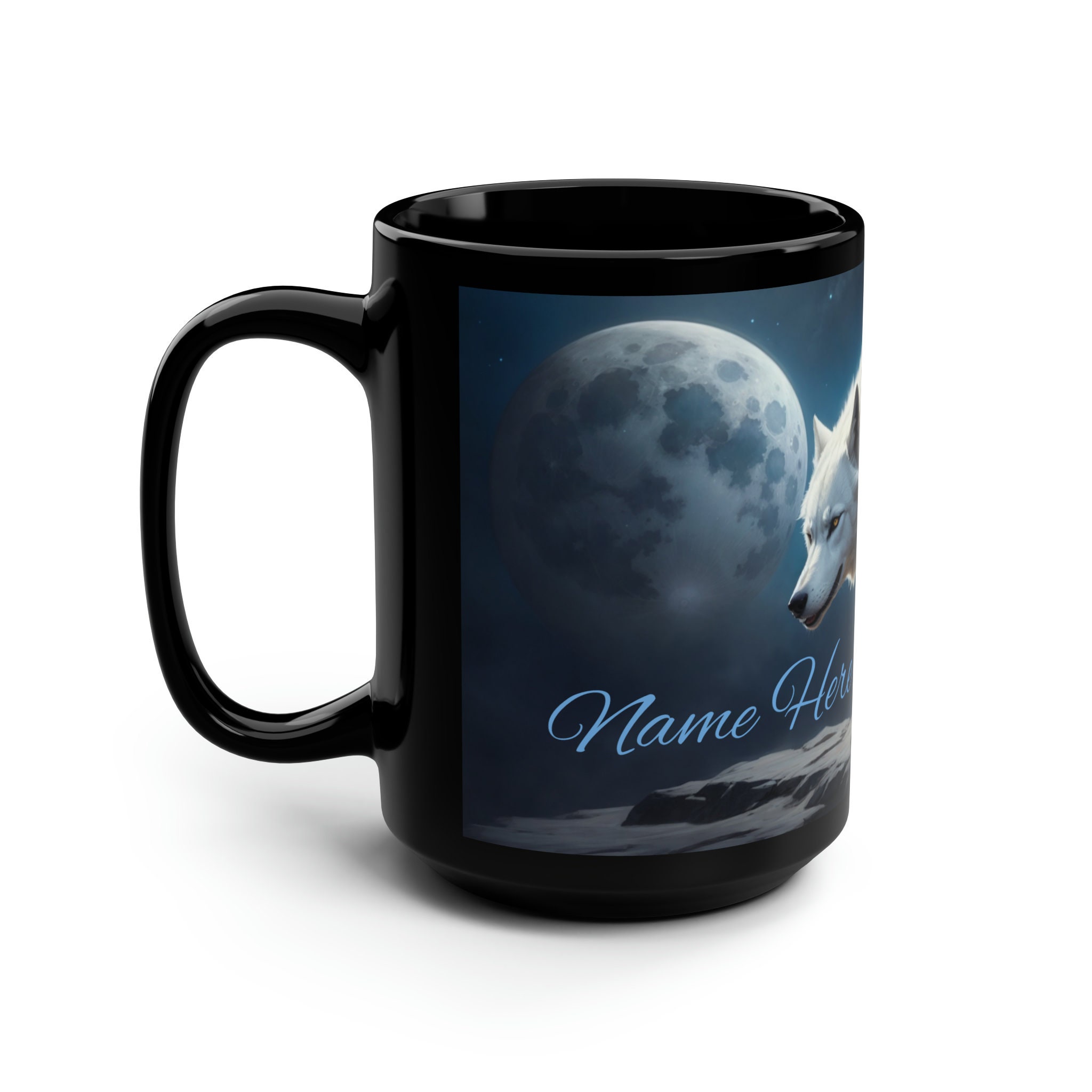 Personalized White Wolf Mug - Etsy