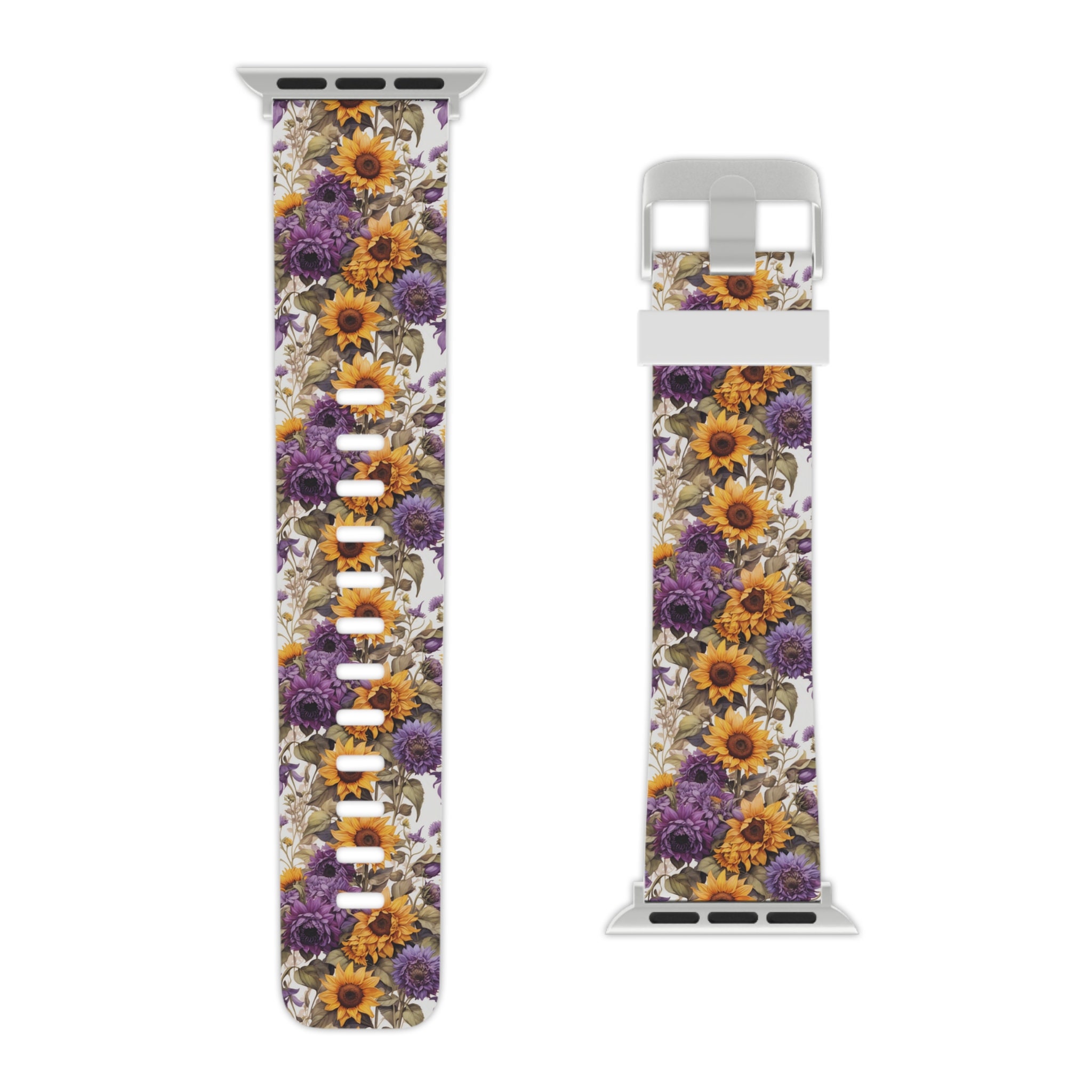 Sunflowers and Purple Flowers Watch Band for Apple Watch - Etsy