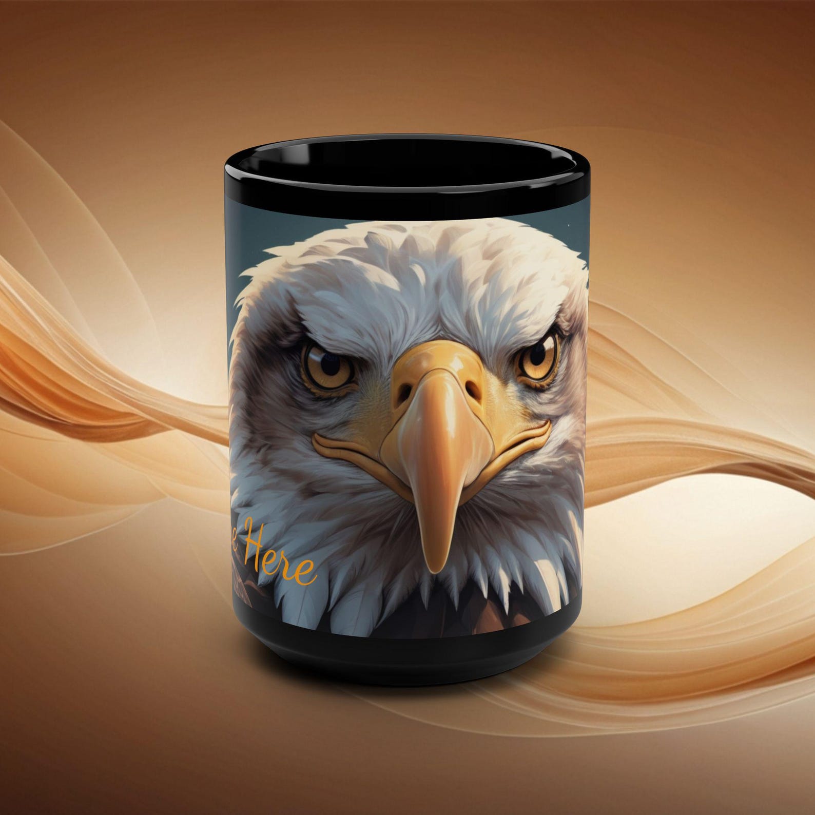 Personalized Eagle Black Mug - Etsy