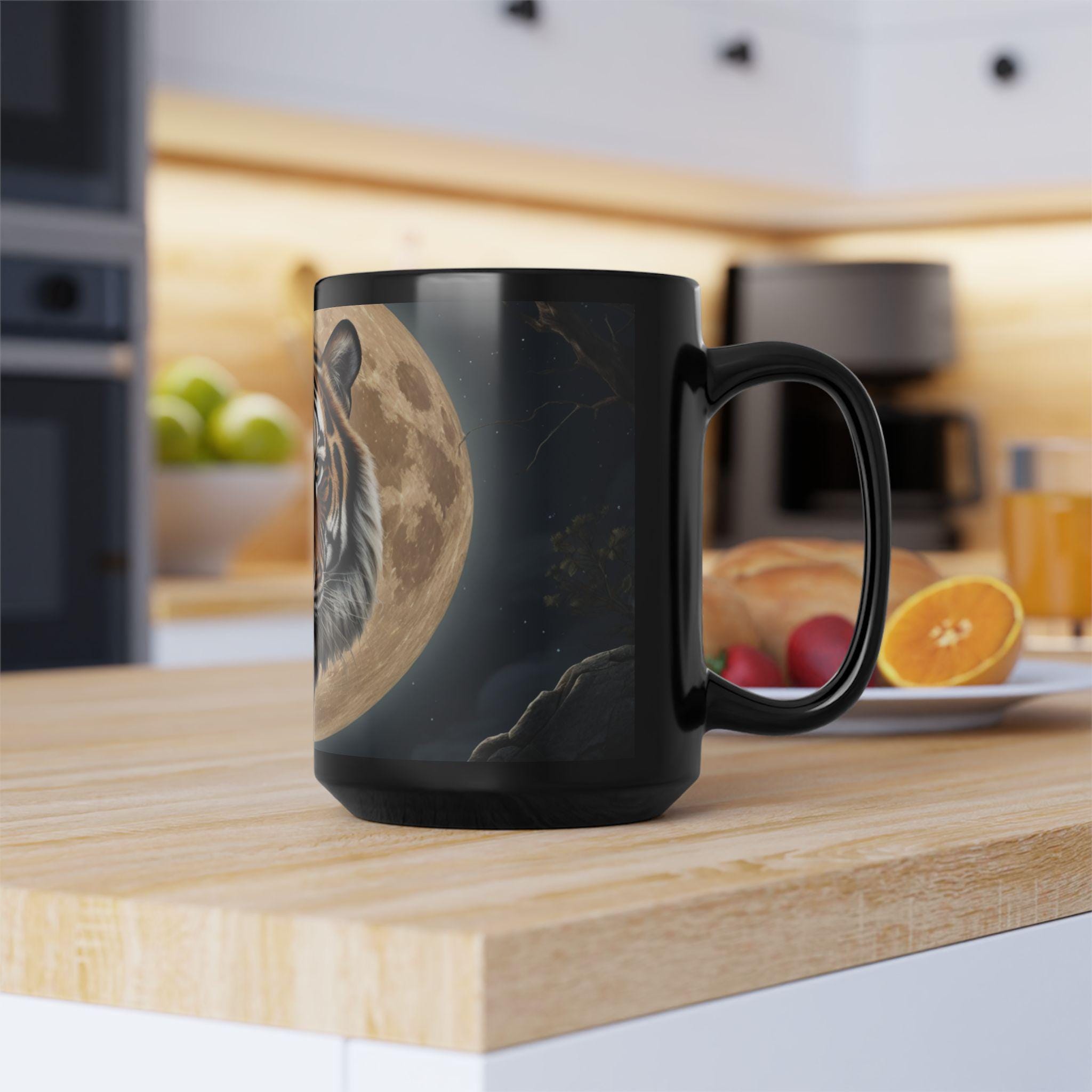 Personalized Tiger and Full Moon Mug - Etsy