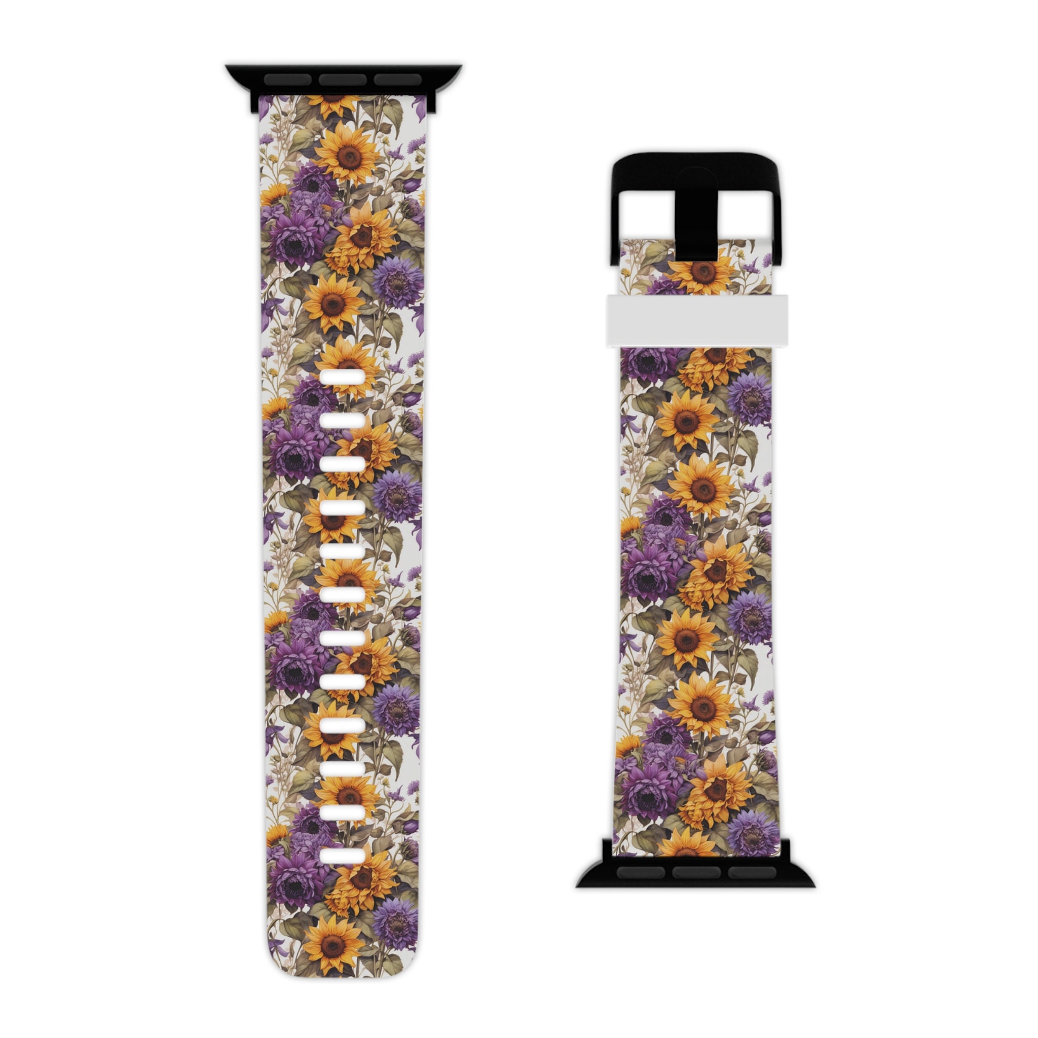 Sunflowers and Purple Flowers Watch Band for Apple Watch - Etsy