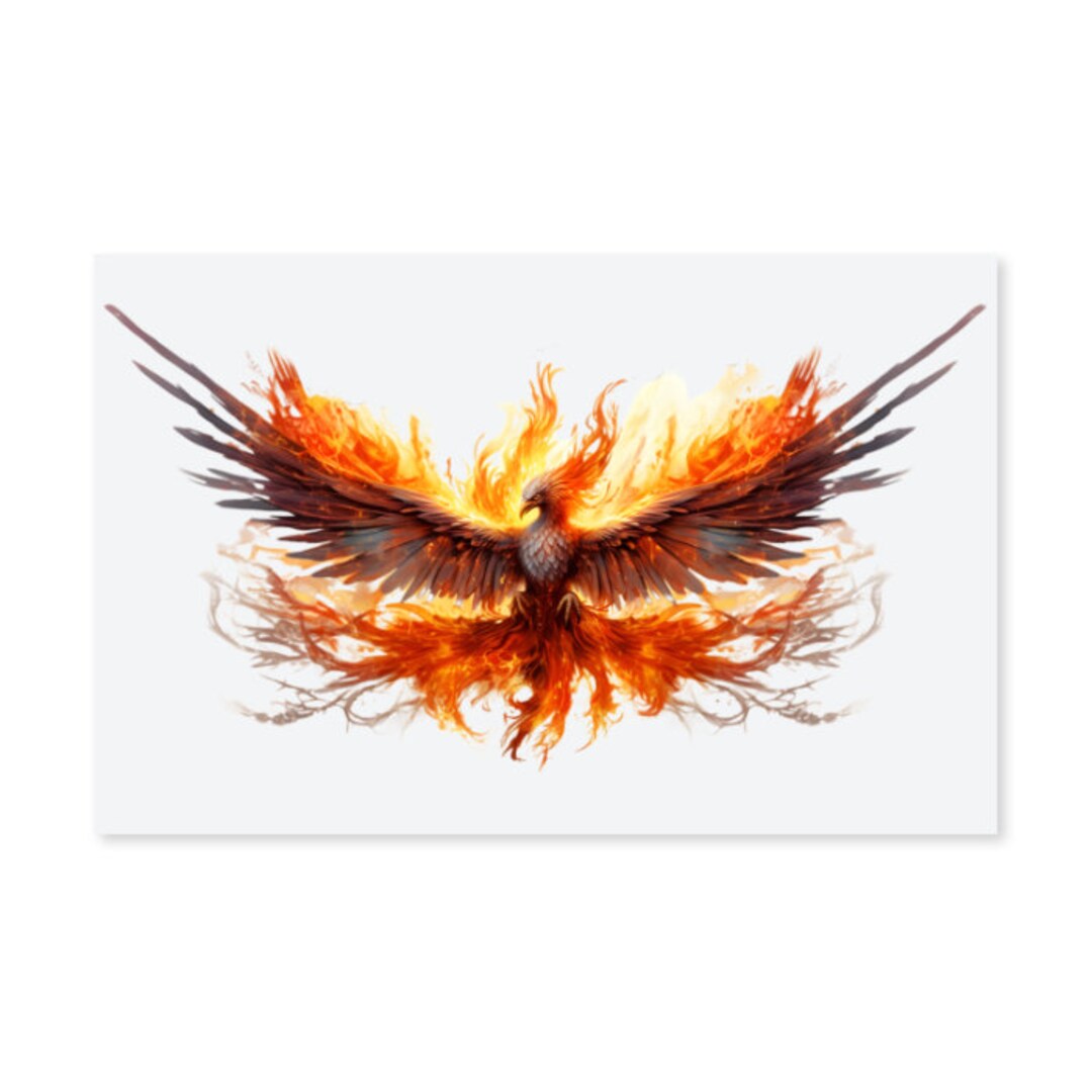 Phoenix Tattoo Sticker, Very Large Phoenix Tattoo - Etsy