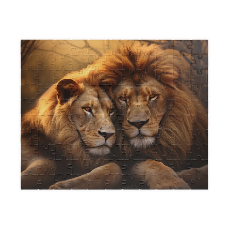 Lions Puzzle (110, 252, 500, 1014-piece) Cute Lions Cuddling - Etsy