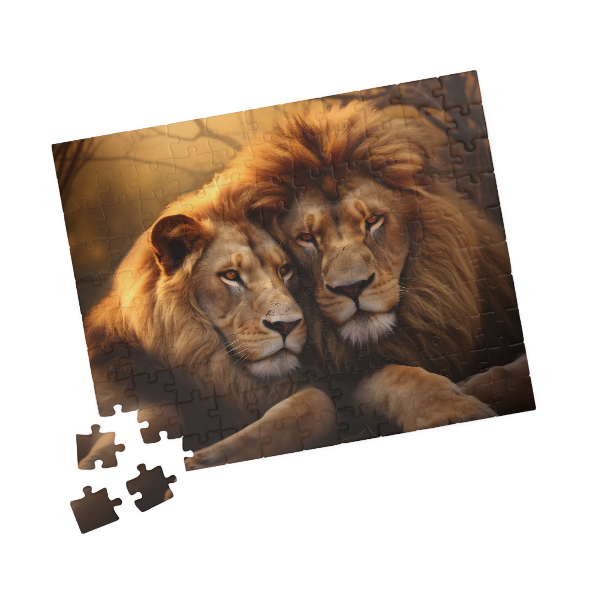 Lions Puzzle 110, 252, 500, 1014-piece Cute Lions Cuddling - Etsy