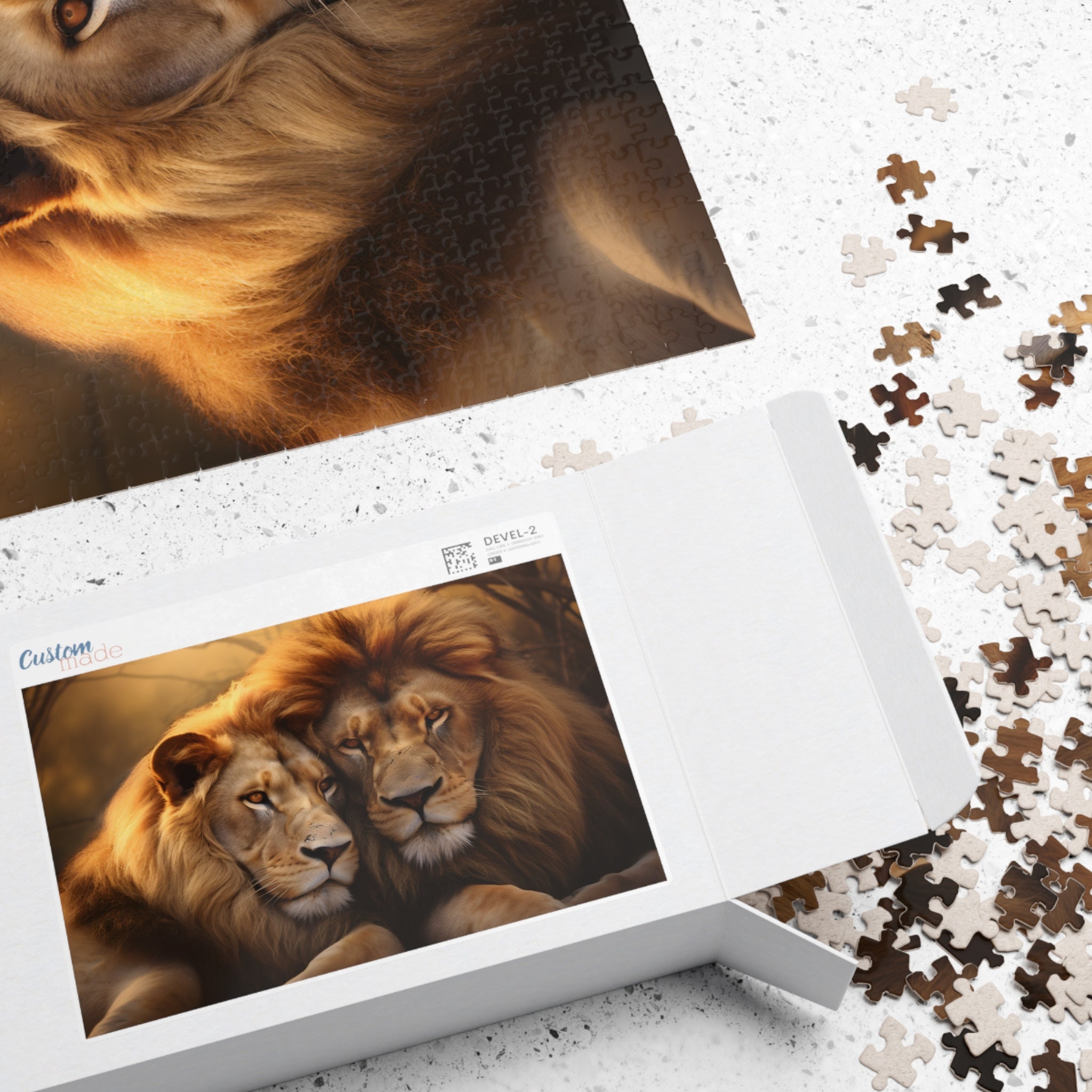 Lions Puzzle 110, 252, 500, 1014-piece Cute Lions Cuddling - Etsy
