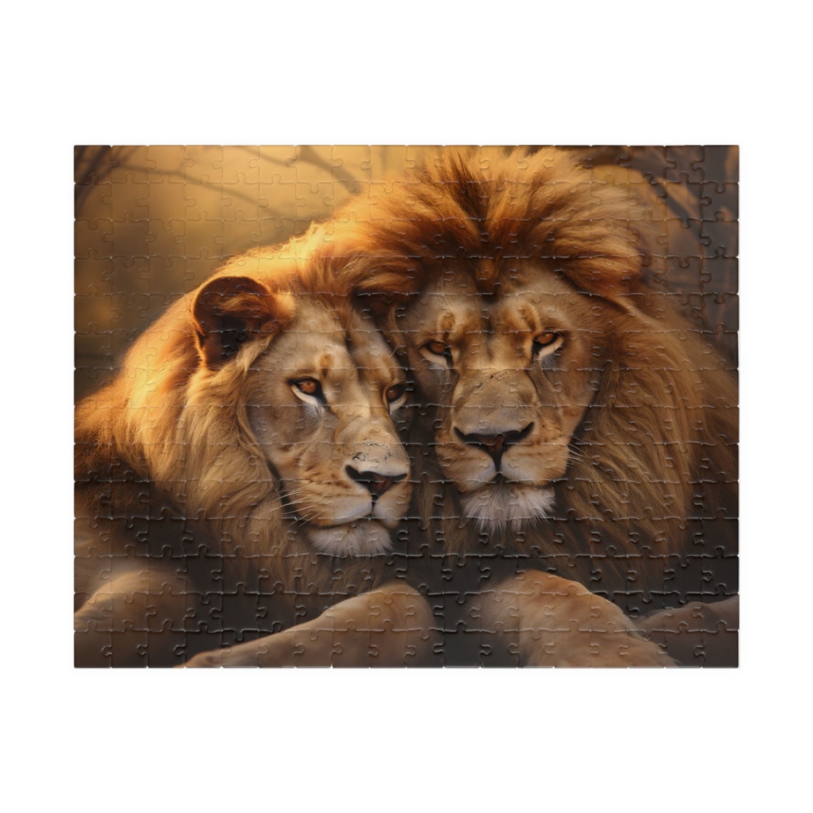 Lions Puzzle 110, 252, 500, 1014-piece Cute Lions Cuddling - Etsy