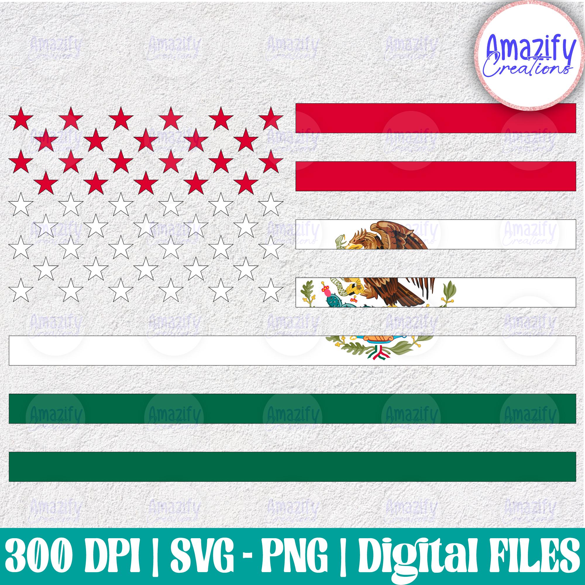 USA Mexican Flag Svg Png, Mexican Patriotic Png, American Mexican Flag ...