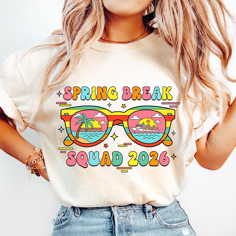 Spring Break 2026 PNG Bundle, Spring Break Squad, Funny Beach Vacation ...