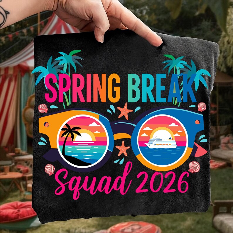 Spring Break 2026 PNG Bundle, Spring Break Squad, Funny Beach Vacation ...