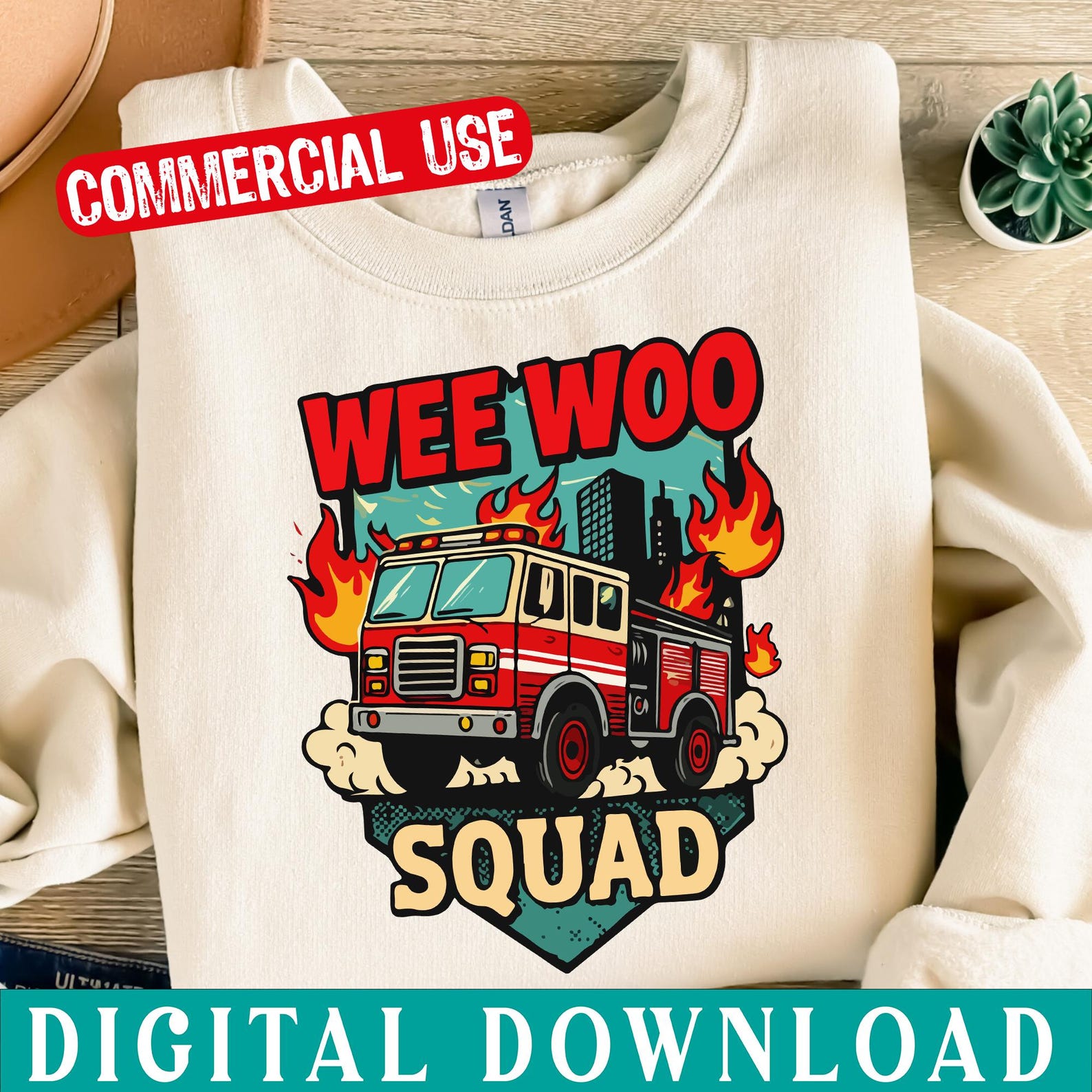 Wee Woo Squad Png, Funny Fire Truck Kids Png, Fire Department ...