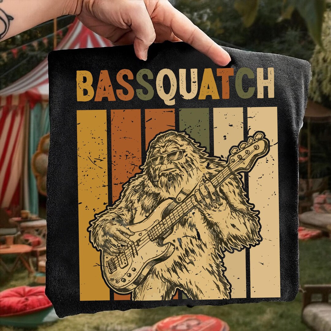 Bassquatch Png, Funny Bigfoot Bass Guitar Sasquatch Shirt Design ...