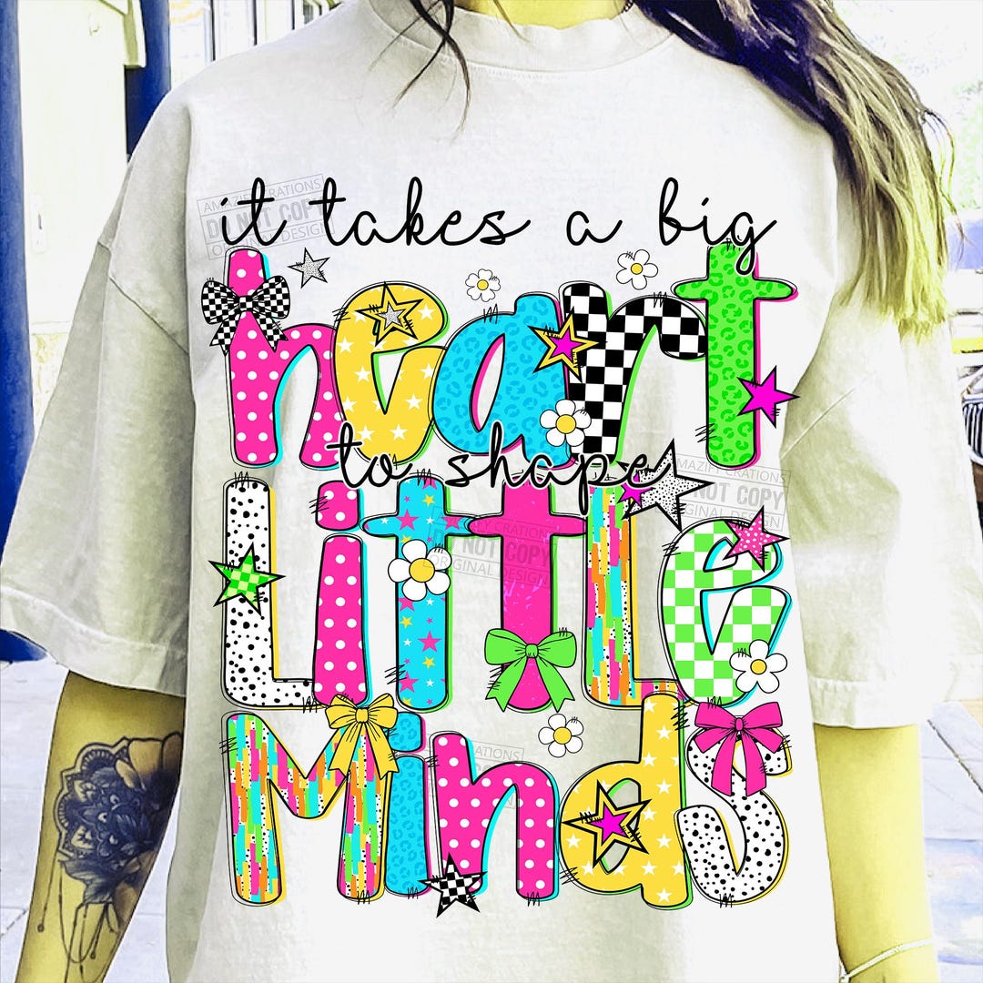 It Takes a Big Heart to Shape Little Minds Png, Preppy Teacher Glitter ...