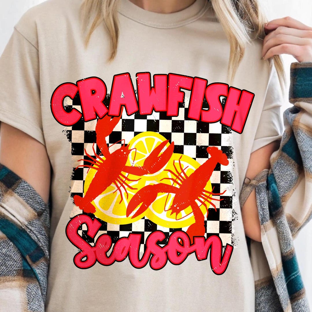 Crawfish Season Png, Crawfish Season Preppy PNG, Retro Checkered Png ...