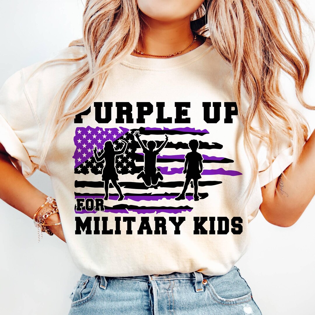 Purple up for Military Kids Png, Military Kids Month, Purple up Day Png ...