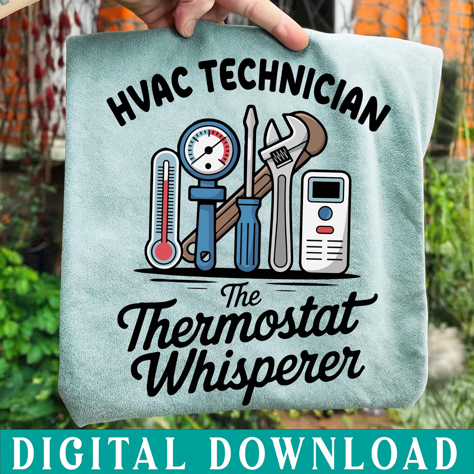 HVAC Technician the Thermostat Whisperer Png Svg, Funny HVAC Tech Shirt ...