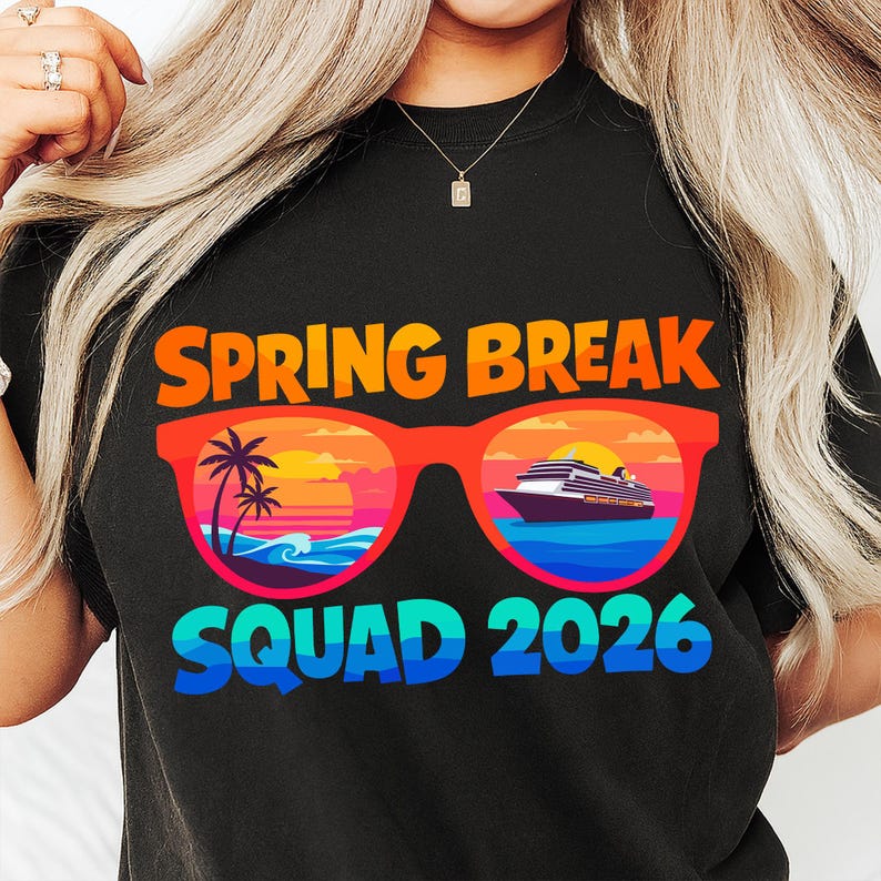 Spring Break 2026 PNG Bundle, Spring Break Squad, Funny Beach Vacation ...
