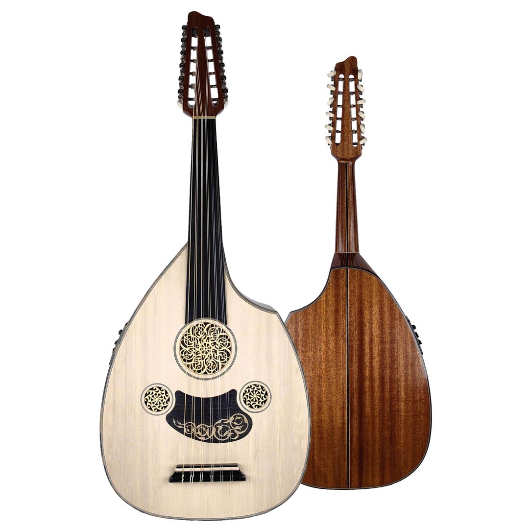 Turkish Electric Acoustic Oud | Double Cut Thin Body | Handmade by ...