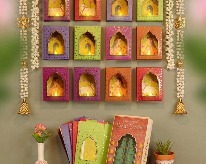 Deep Dwar - Jharokha Wall Decor - Set of 12 Jharokha Boxes With Battery ...