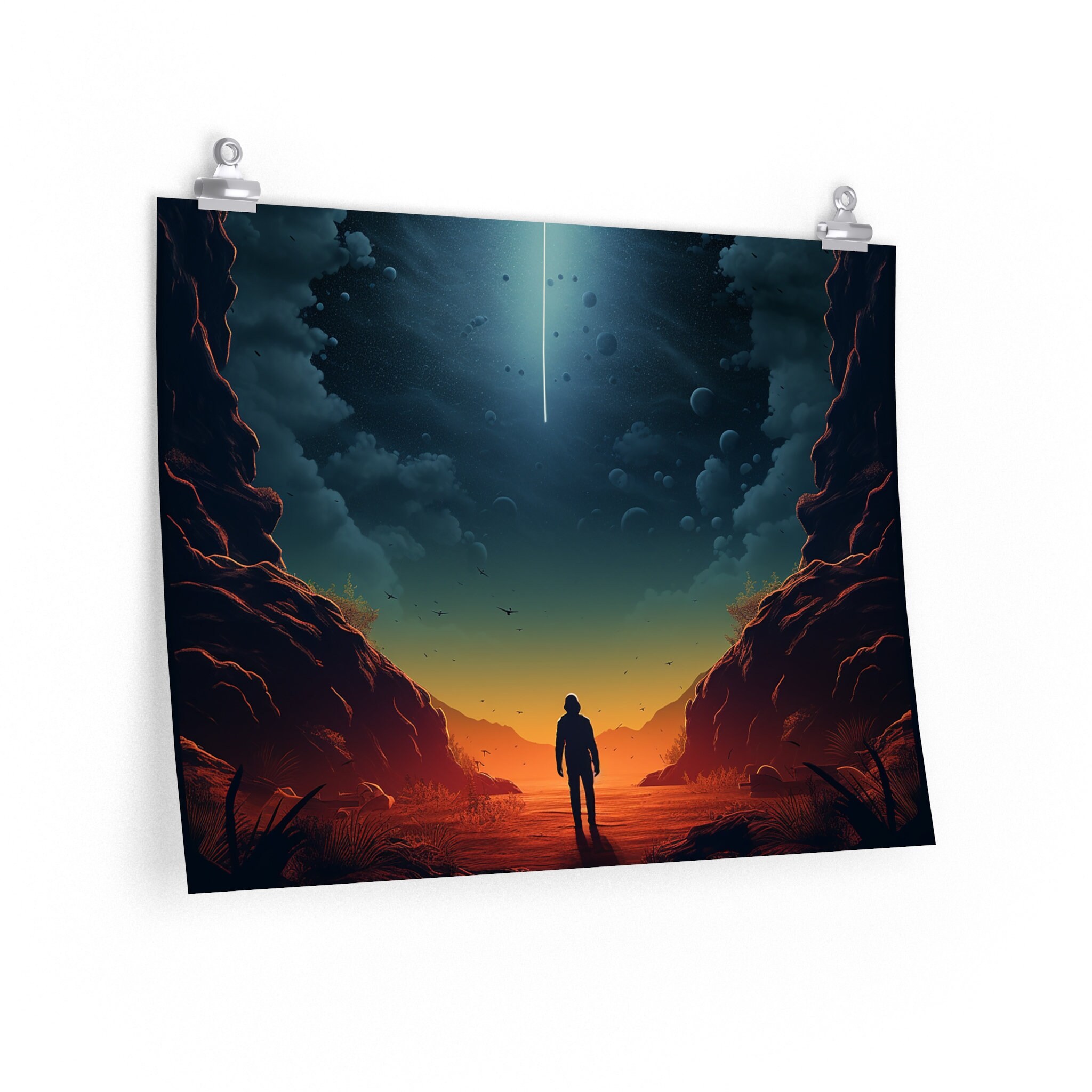 Retro Starfield Vintage Style Art Space Exploration Premium Matte ...