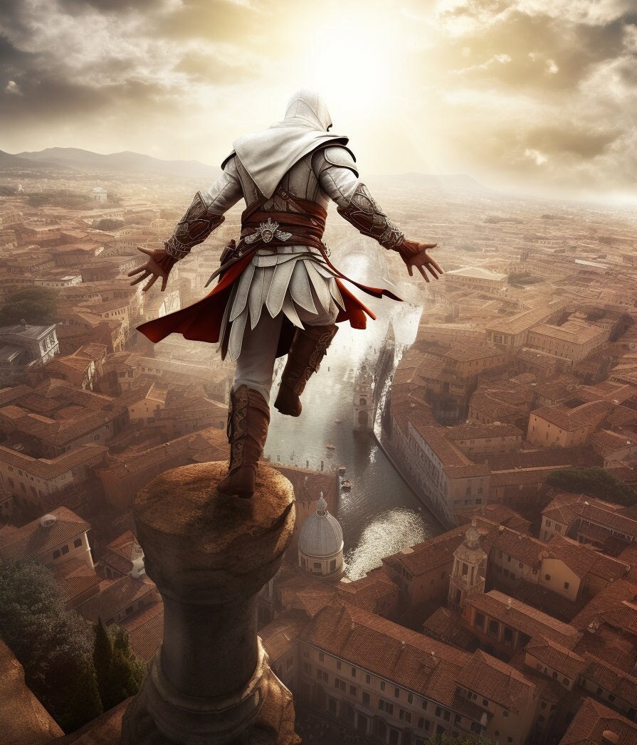 Ezio Leap of Faith Jump Assassin's Creed digital Art - Etsy