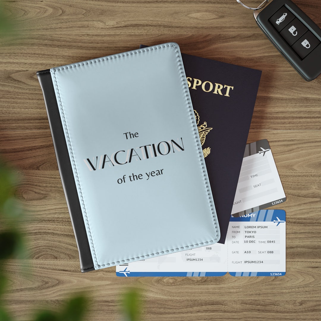 The Vacation of the Year Cute Blue Passport Cover for Traveling Fits ...