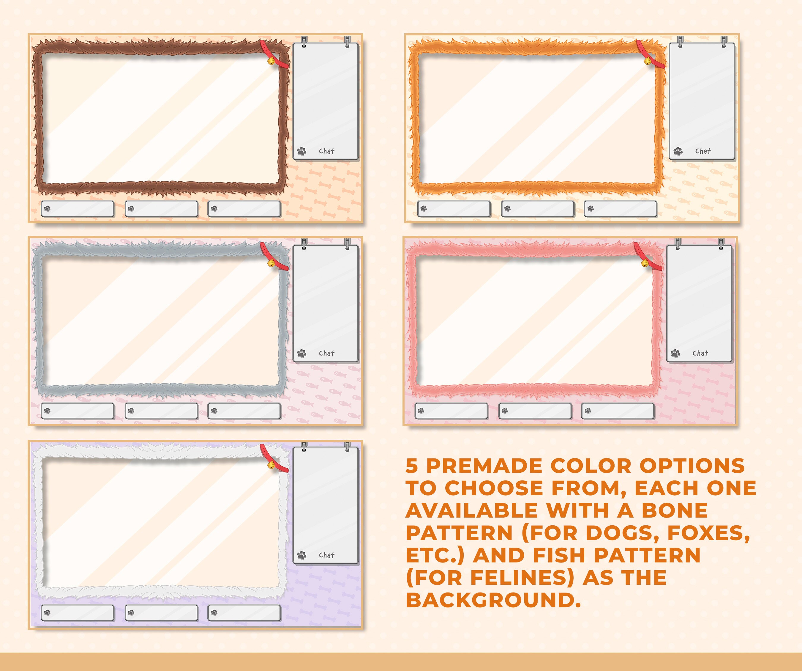 Fluffy Furry Animal Twitch Overlays - 10 Full Overlay Options With ...