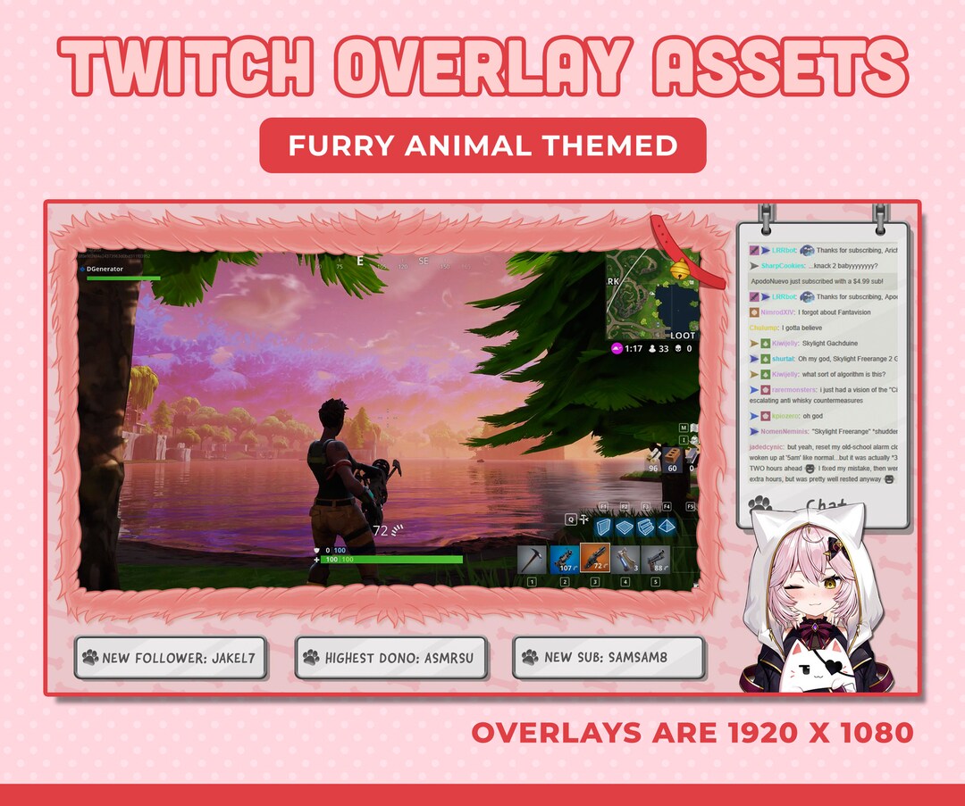 Fluffy Furry Animal Twitch Overlays - 10 Full Overlay Options With ...