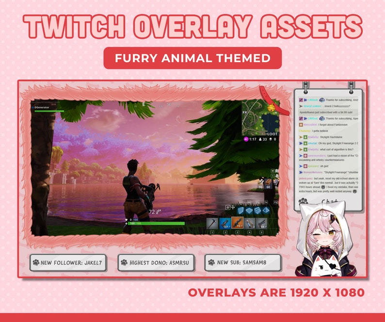 Fluffy Furry Animal Twitch Overlays - 10 Full Overlay Options With ...