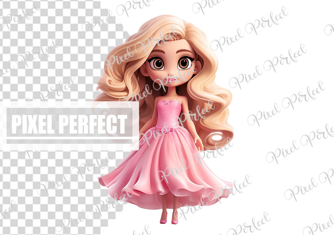 Chibi Barbie PNG With Transparent Background for Digital Download - Etsy