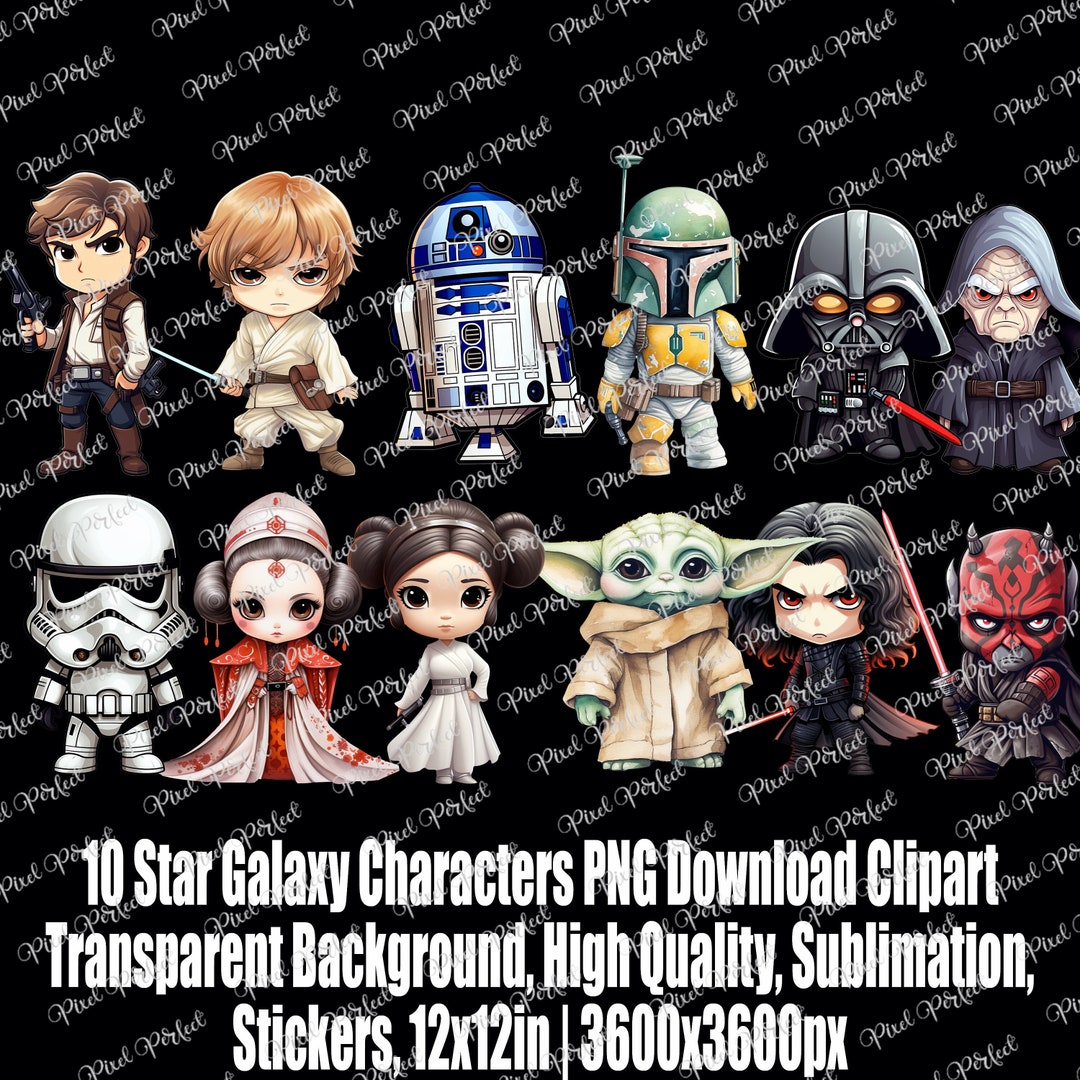 10 Chibi Galaxy Characters, Transparent PNG for Digital Download ...