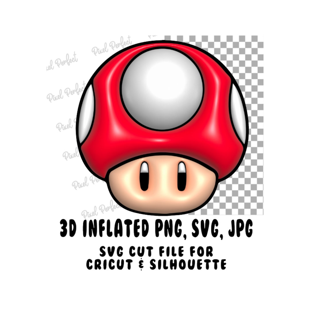 3D & Inflated Mushroom JPEG, PNG and Layered SVG With Transparent ...