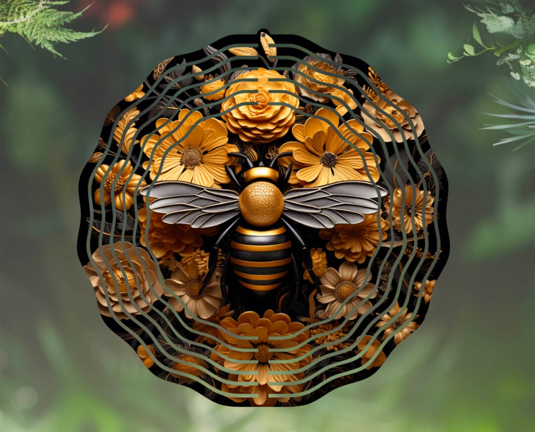 3D Metal Bumblebee PNG for Wind Spinner Sublimation, Digital Download ...
