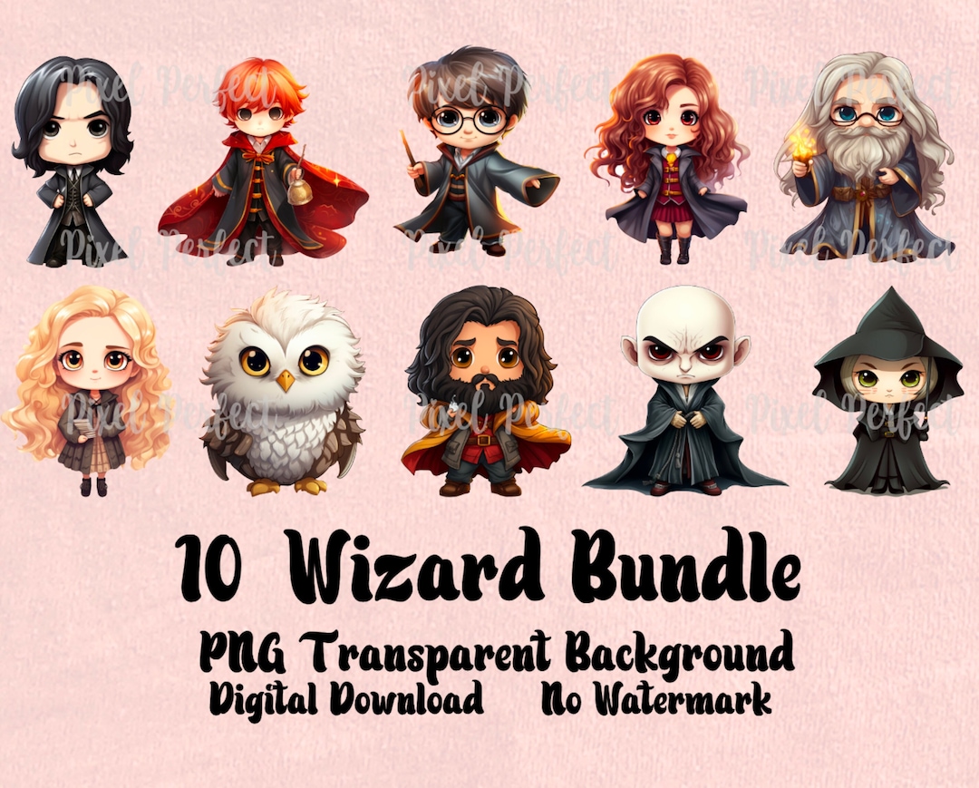 10 Wizard Bundle Transparent PNG Background Digital Download - Etsy