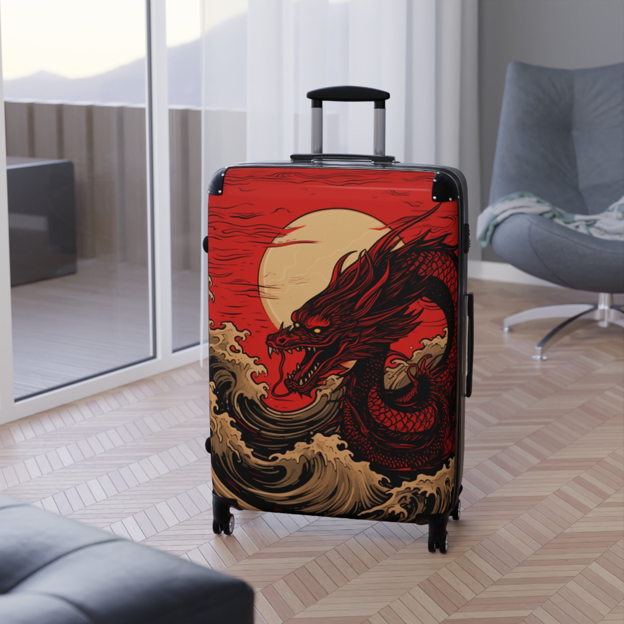 Red Dragon Suitcase Designed & Sold By Cherye