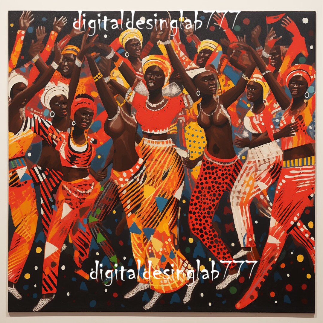 African Folklore Abstract Paint: Vibrant Cultural Artistry (digital ...