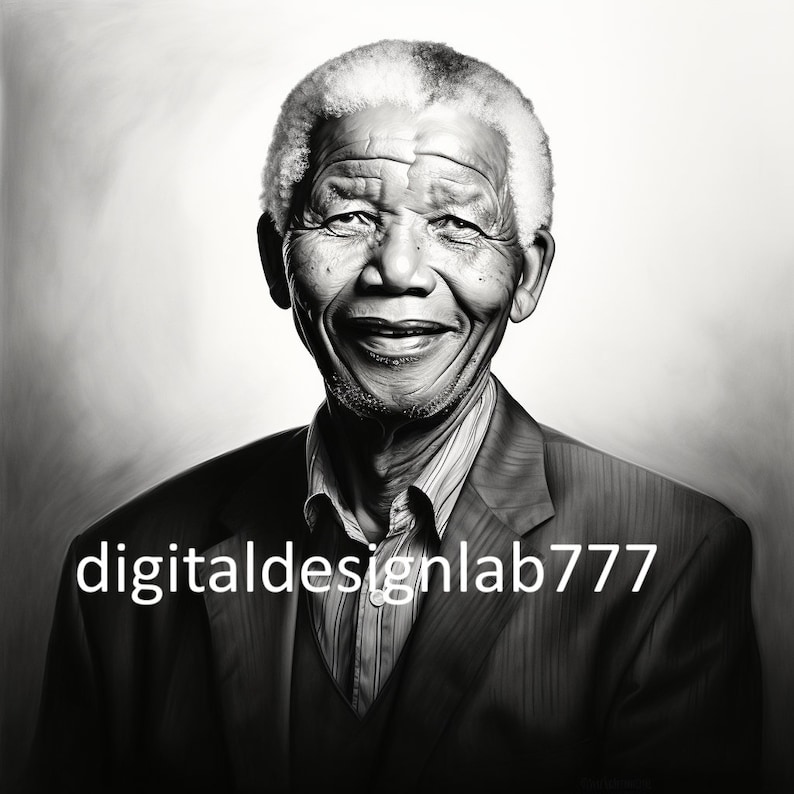 Nelson Mandela Portrait Print: Inspirational Wall Art (digital Download ...