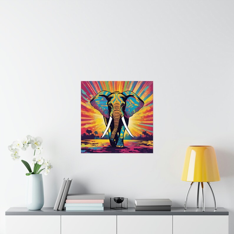Pop Art Elephant Poster - Etsy
