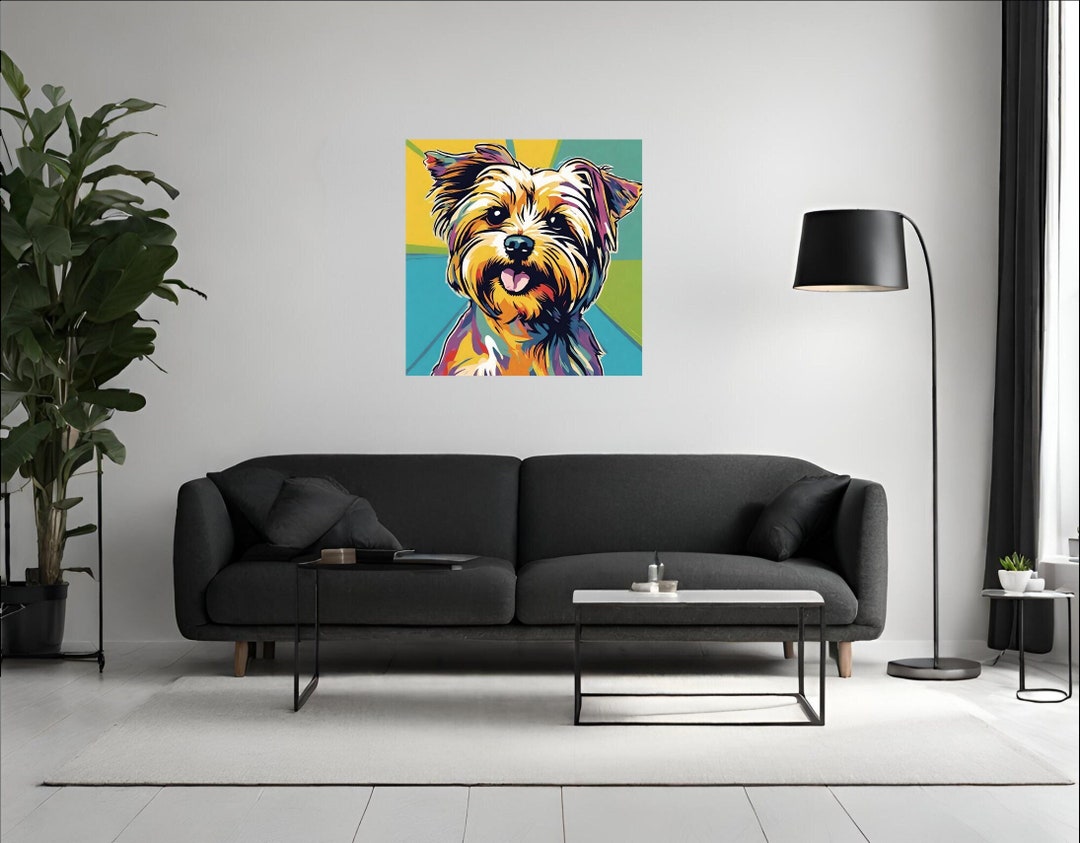 Pop Art Yorkie Poster - Colorful Yorkshire Terrier Wall Art, Vibrant ...