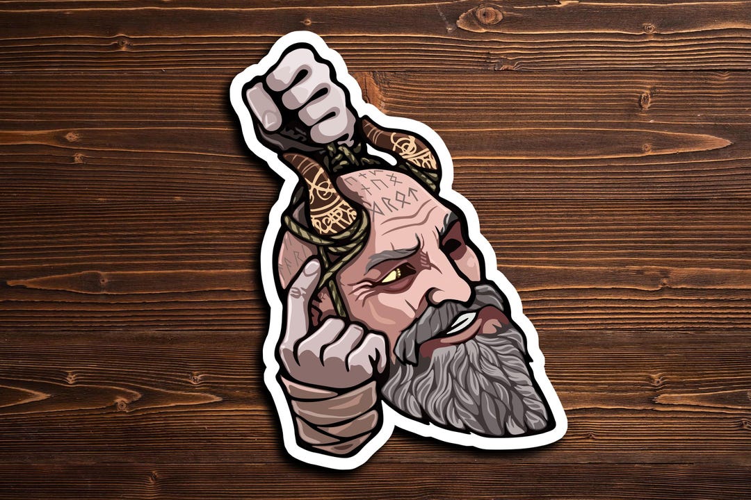 Mimir's Head God of War Cartoon Sticker - Etsy