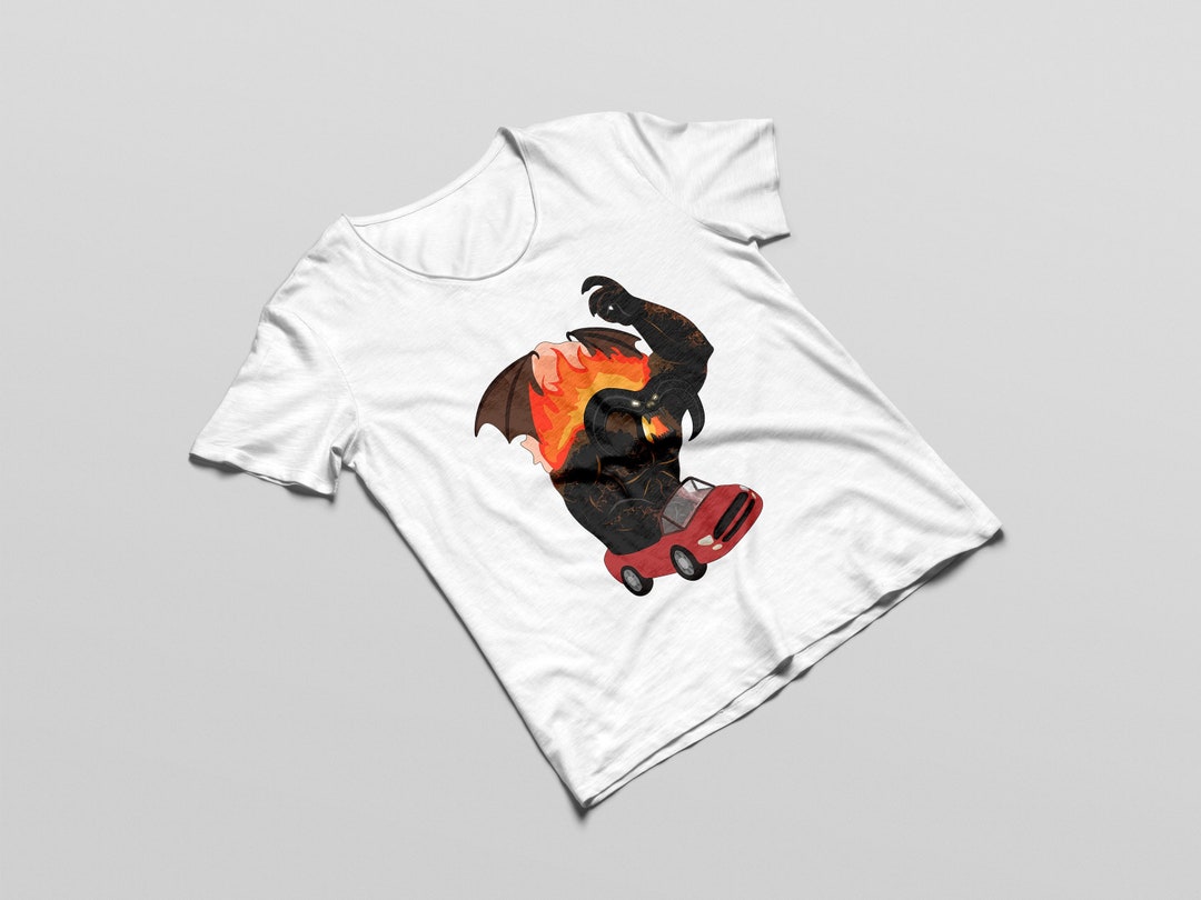 Angry Balrog in a Car Lord of the Rings Manga Minimal Graphic T-shirt ...