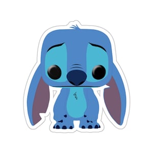 Sad Stitch Funko Pop Cartoon Sticker - Etsy