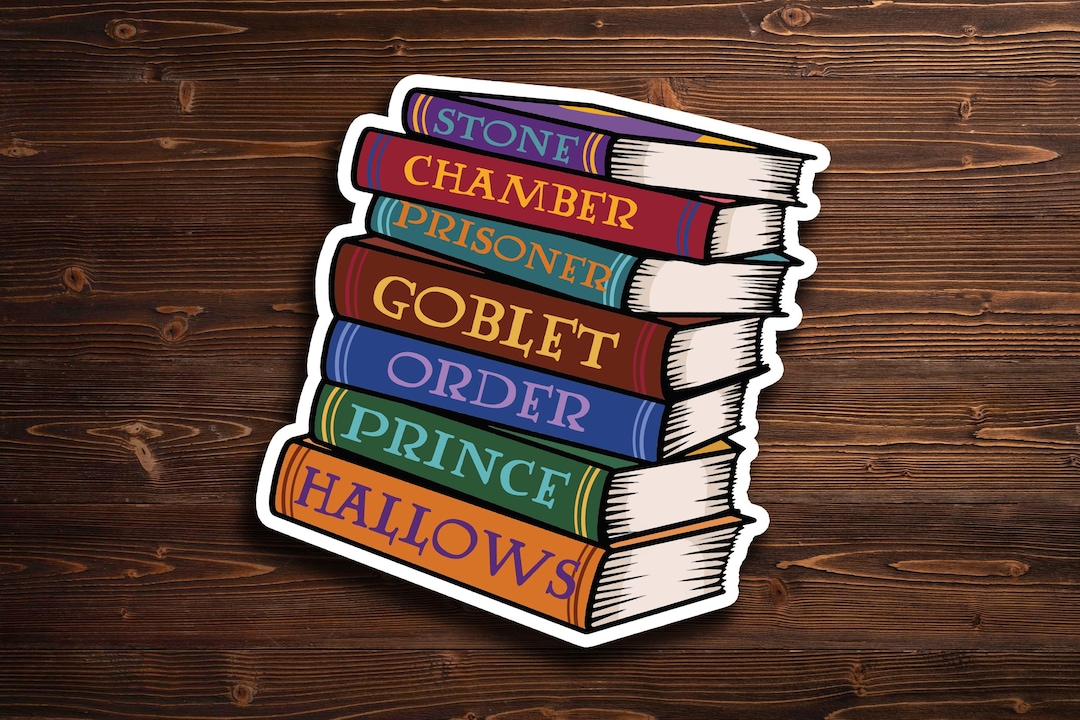 Harry Potter Book Stack Minimal Multicolor Sticker - Etsy