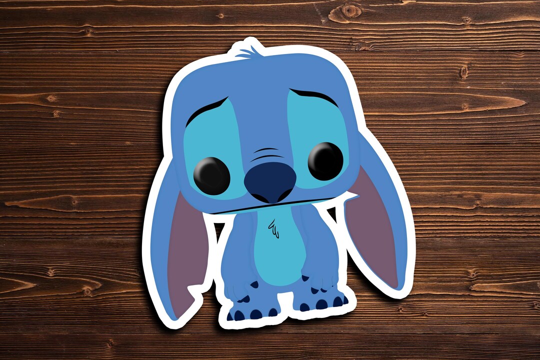 Sad Stitch Funko Pop Cartoon Sticker - Etsy