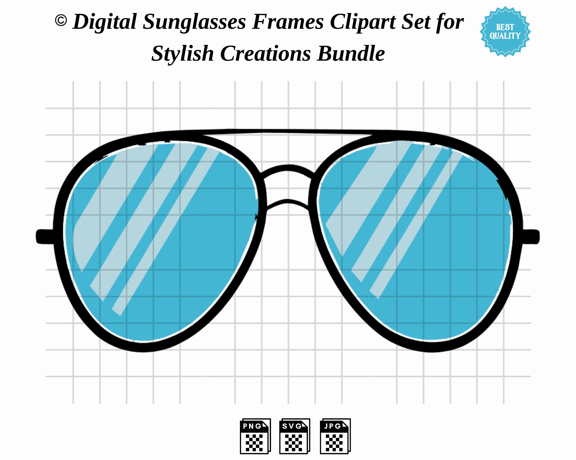 Digital Sunglasses Frames Clipart Set for Stylish Creations Bundle ...