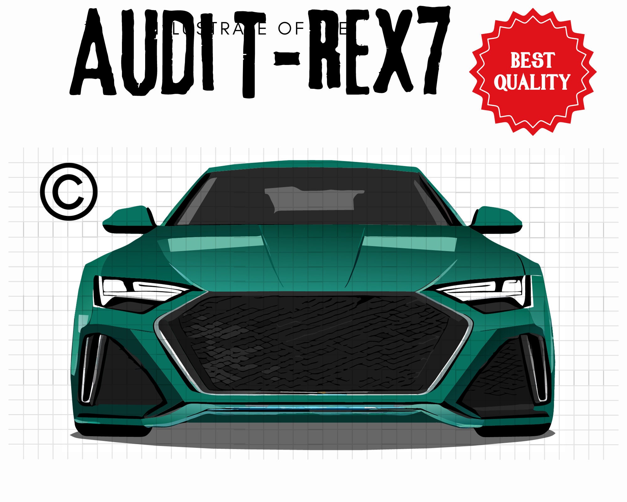 Illustrate Clipart's SVG PNG JPG, 15 Audi T REX7 Bundle, Digital ...