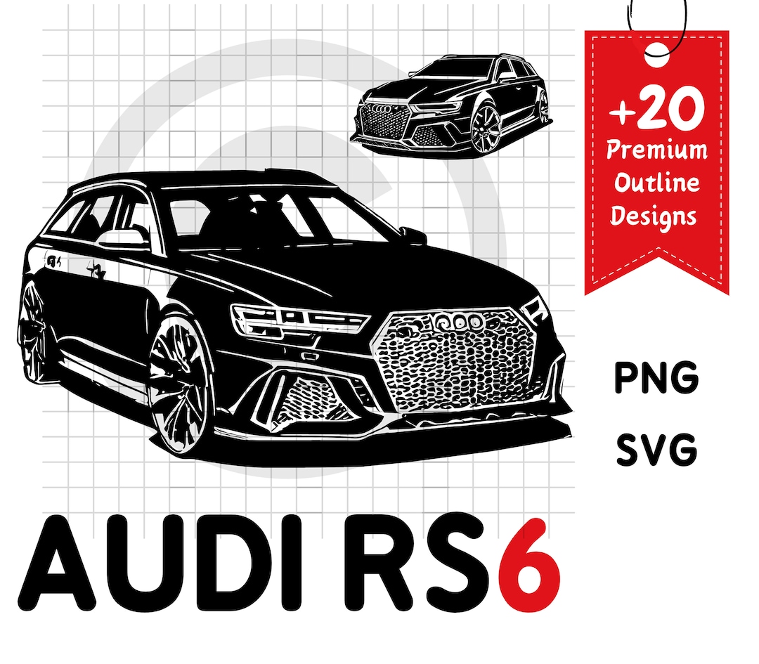 Complete Set of Outline Bundle of Audi RS6 Sport Cars 20 - Etsy
