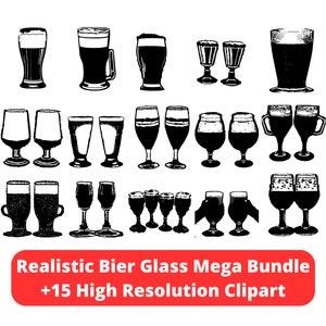 15 Beer Glass SILHOUETTE Svg,png,jpg Bundle, Glass Cut Files for Cricut ...